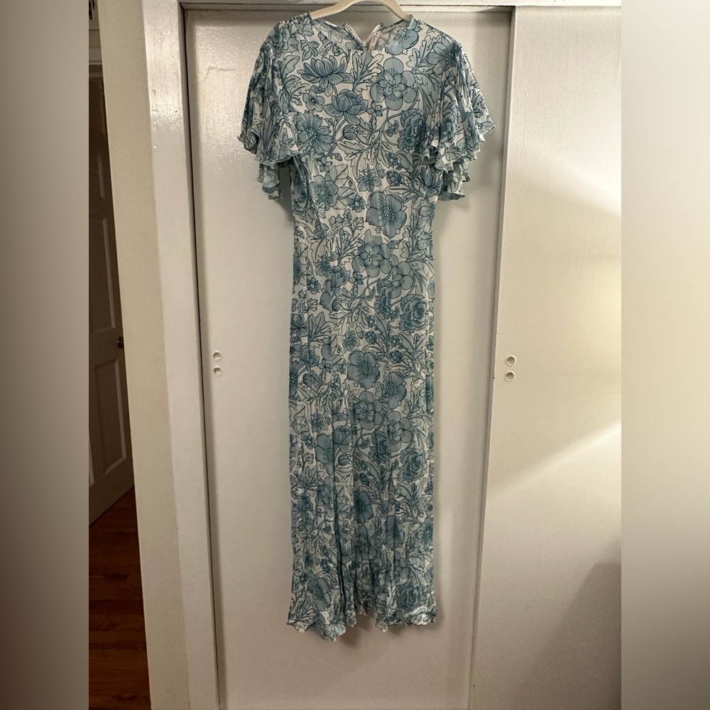 Vampires Wife Blue And White Floral Dress - Gem